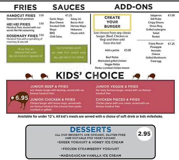 Menu at Gourmet Burger Kitchen restaurant, Dublin, Pavillion Shopping ...