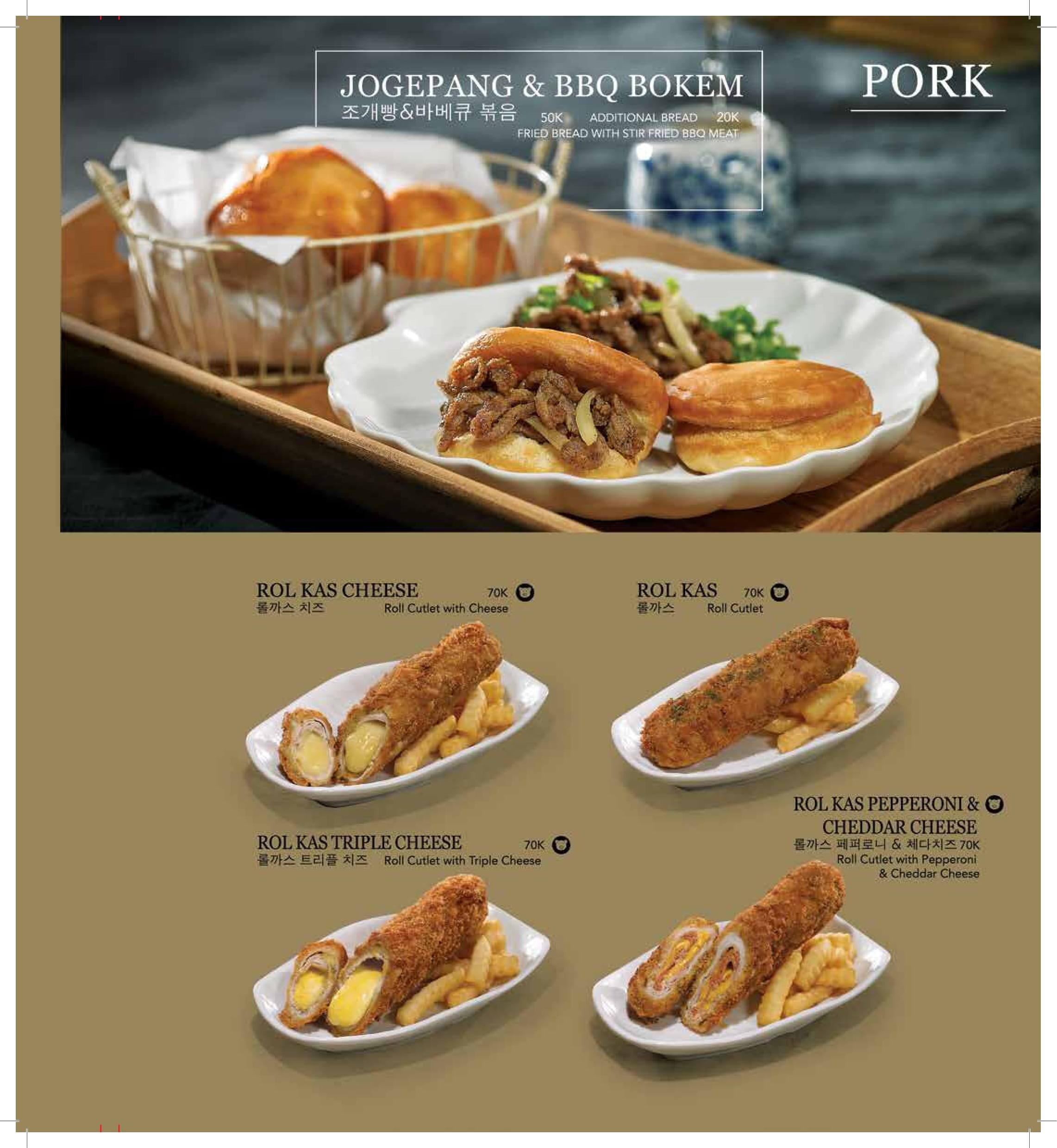 Menu at Yongdaeri restaurant, South Jakarta