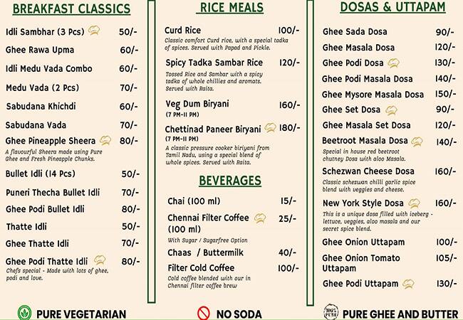 Menu of Aiyoo Appa!, Viman Nagar, Pune