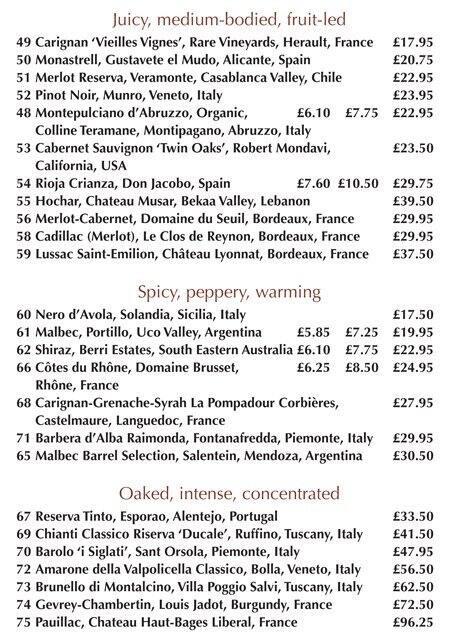 Menu at Haz restaurant, London, 6 Mincing Ln.