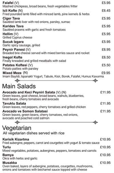 Menu at Haz restaurant, London, 6 Mincing Ln.