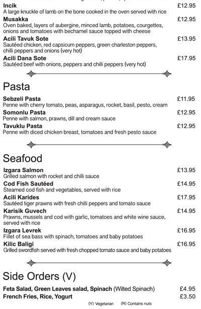 Menu at Haz restaurant, London, 6 Mincing Ln.