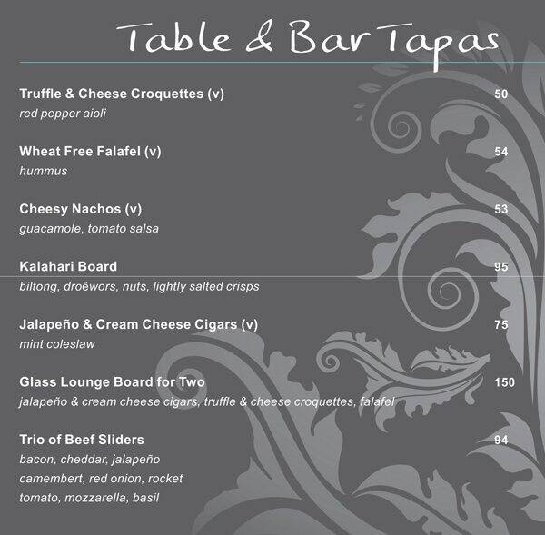 Menu at 2 On Milner - The Cape Milner, Cape Town