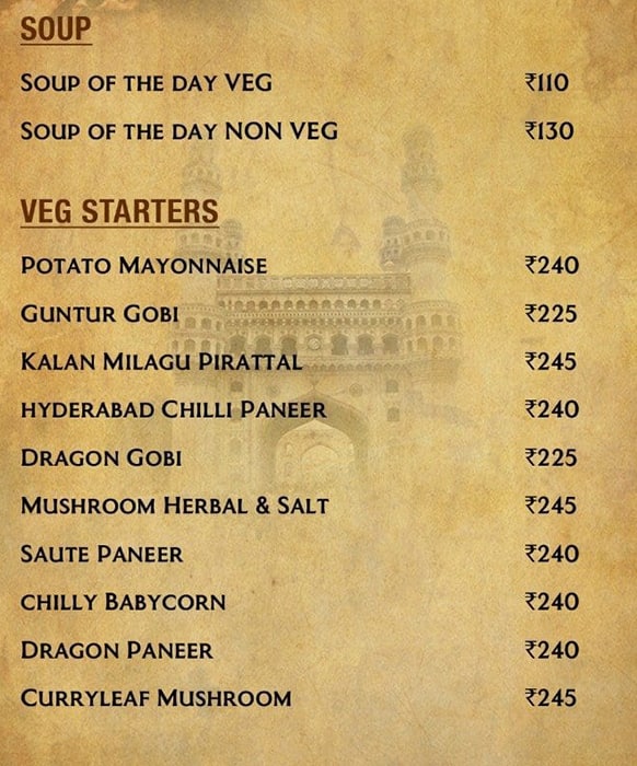 Menu at The Old Mirchi Biryani, Chennai, 9/6