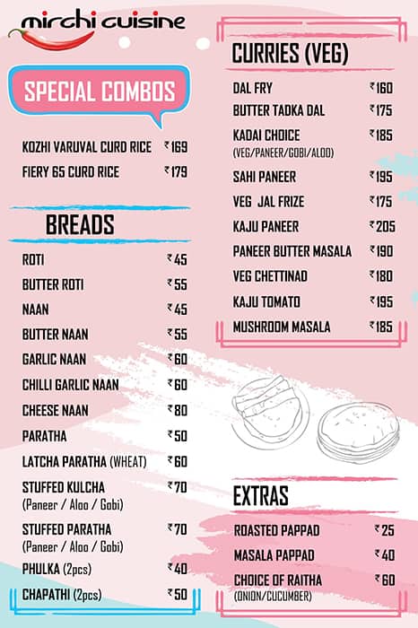 Menu at The Old Mirchi Biryani, Chennai, 2/72