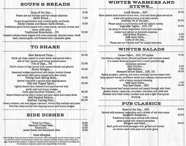 The Wheelers Hill Hotel Bistro Menu - Urbanspoon/Zomato