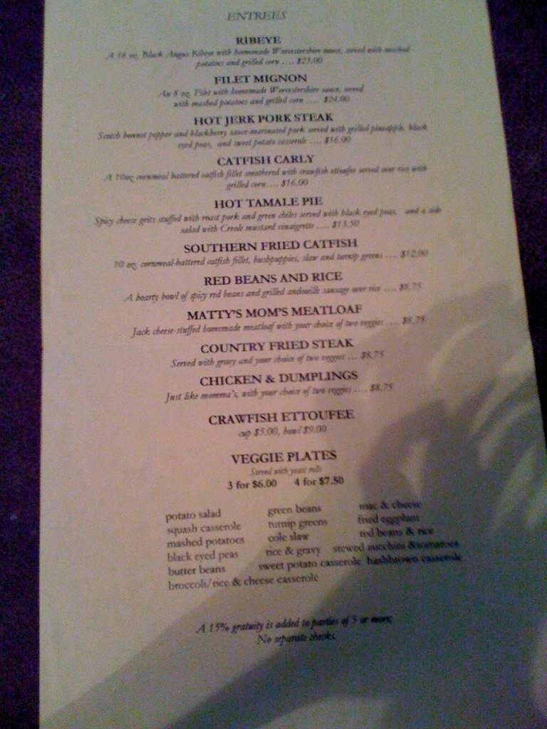 Menu at Ajax Diner restaurant, Oxford