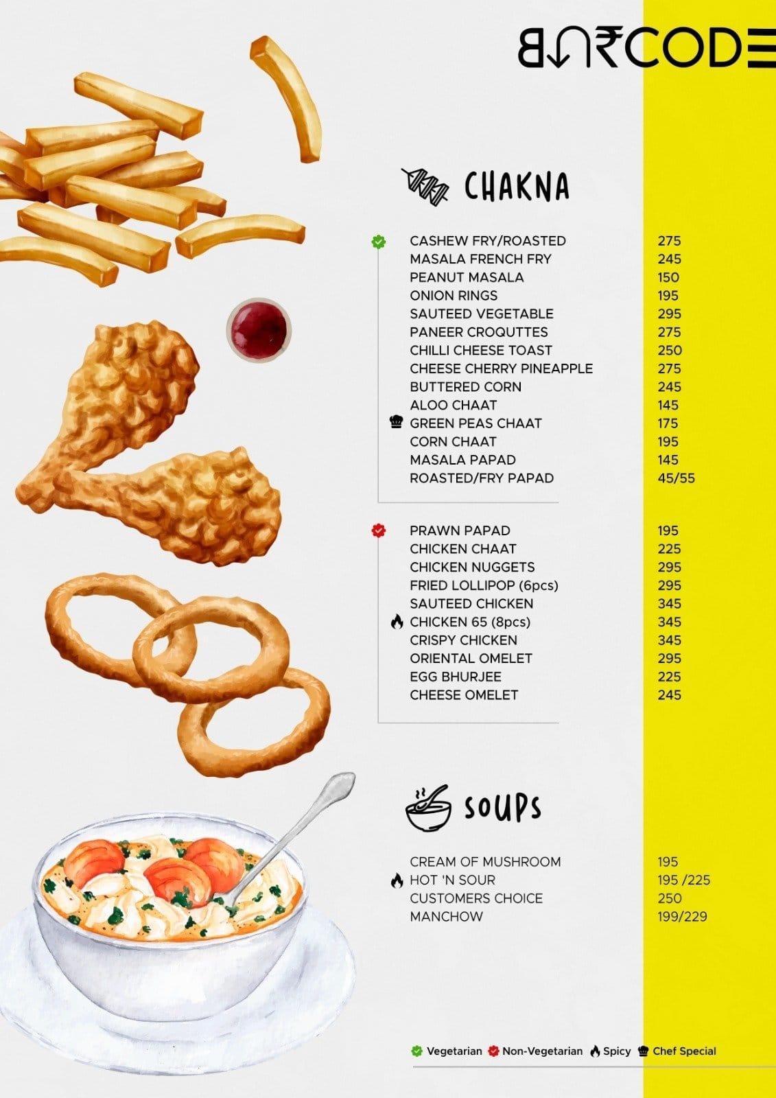 Menu of Barcode, Sector 5, Salt Lake, Kolkata