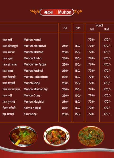 Menu at Hotel Om Family Restaurant, Nagpur