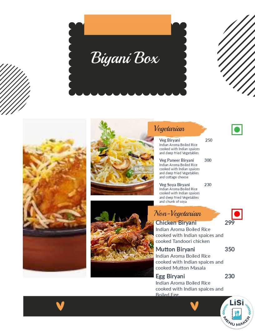 Menu at Biryani Box, New Delhi, A 33
