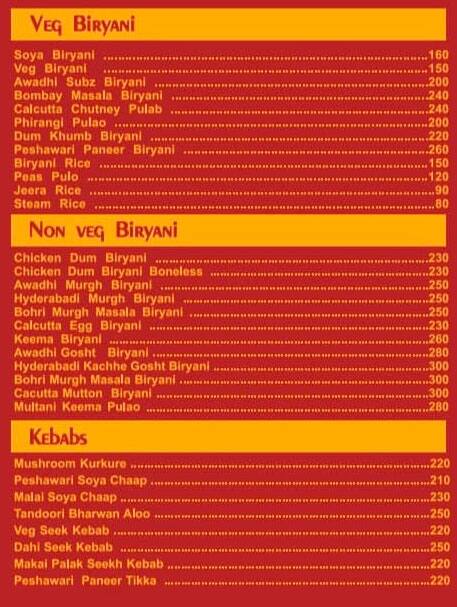 Menu at Biryani Box, New Delhi, A 33