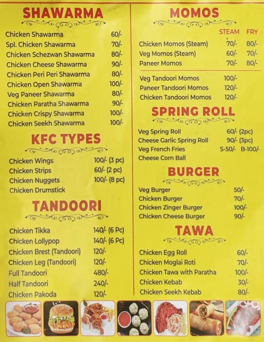 Menu of Baba Shawarma, New Panvel, Navi Mumbai