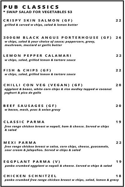 Menu at The Shaw Davey restaurant, Carlton