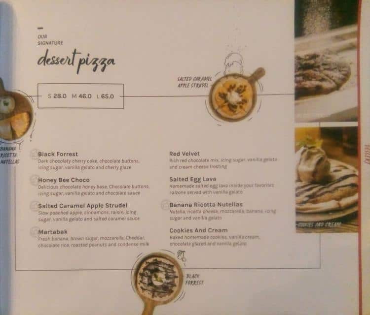 Menu at Eatalia restaurant, Bandung, Jl. Lengkong Besar No.45