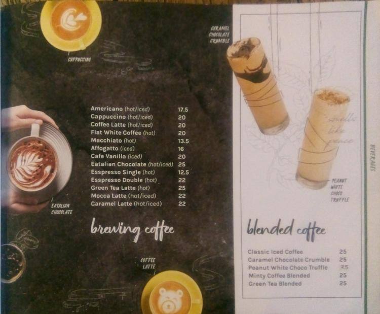 Menu at Eatalia restaurant, Bandung, Jl. Lengkong Besar No.45