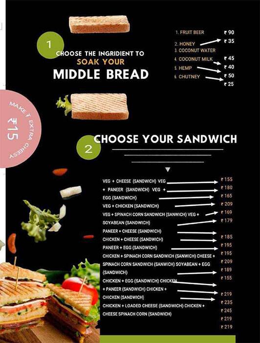 Menu at Portobello's, Bengaluru