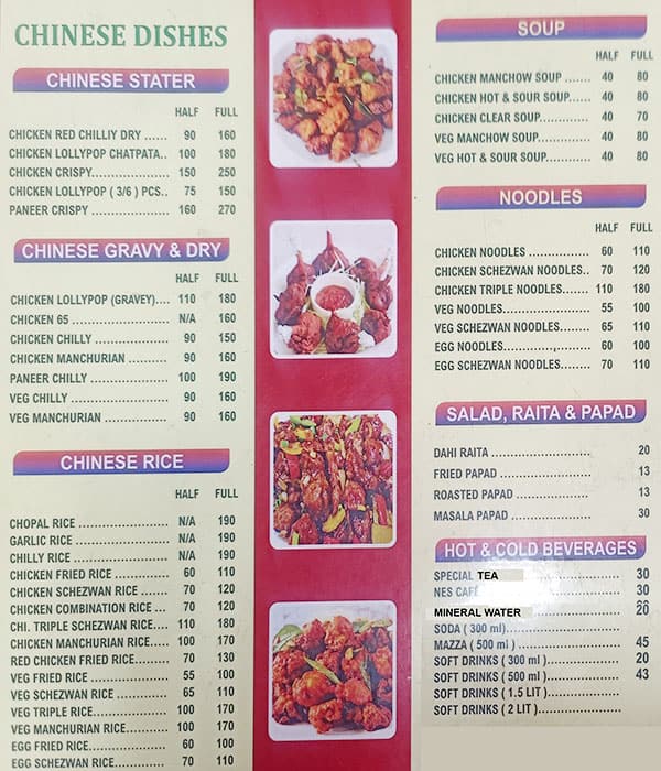Menu of Cafe Sagar Restaurant, Bandra East, Mumbai
