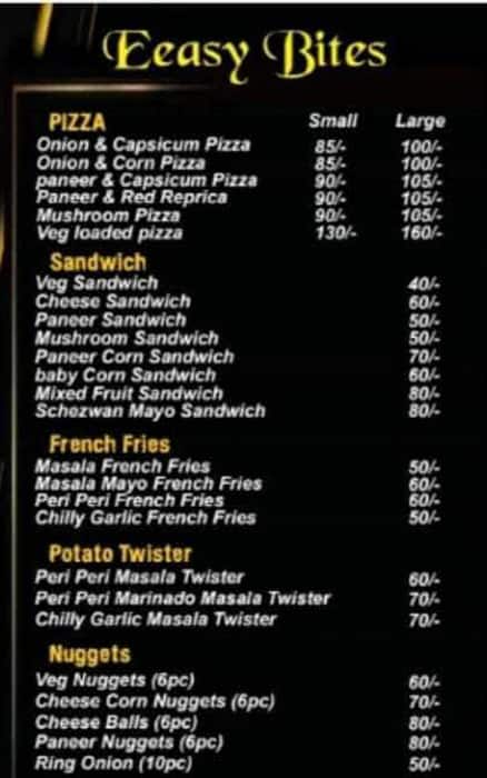 Menu of Eeasy Bites, Bommasandra, Bangalore