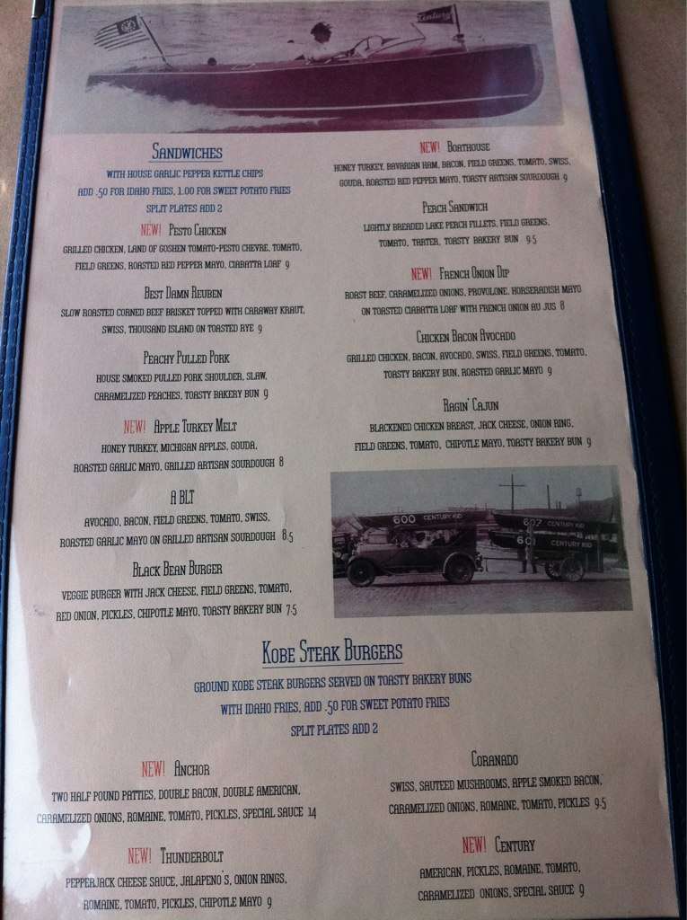 Menu at Boathouse Grill pub & bar, Manistee