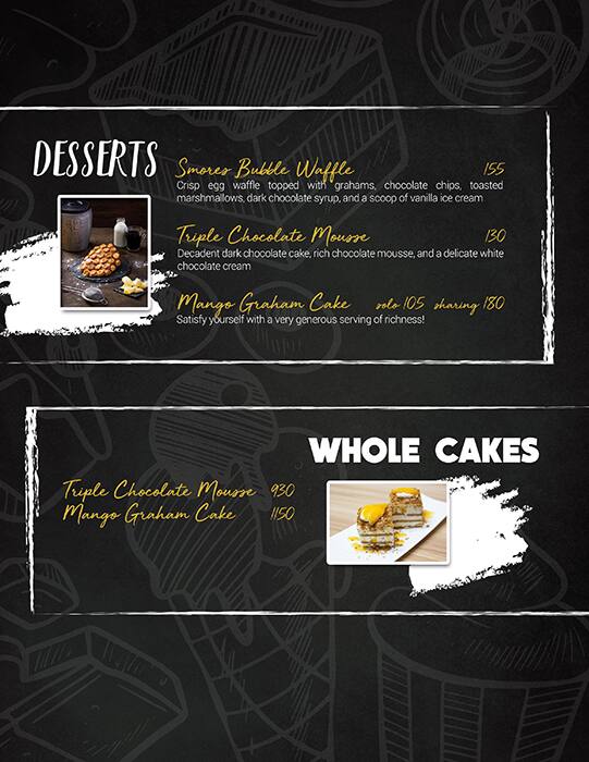 Menu at Quarks & Quills cafe, Quezon City