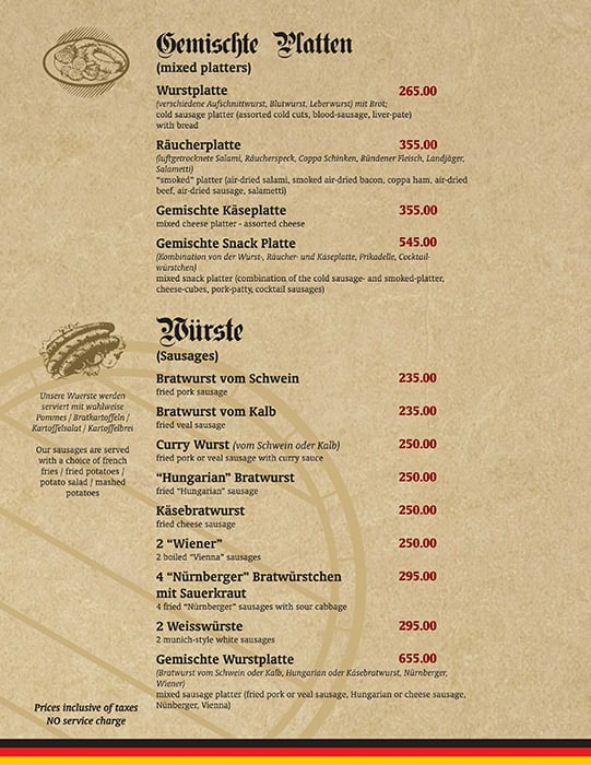 Menu at Das Bierfass Cebu - The Beer Barrel Cebu, Cebu City, Unit 004B