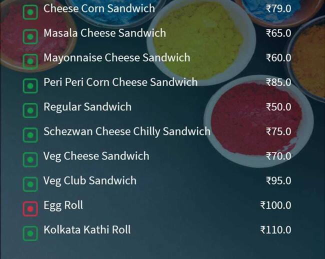 Menu of Bhukkad Roll And Sandwich, Kothrud, Pune