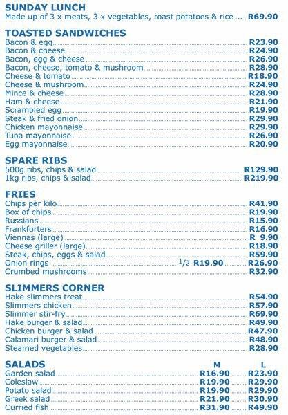 Menu au FUNCHAL FAST FOODS, Roodepoort, 44 Cecil Knight St