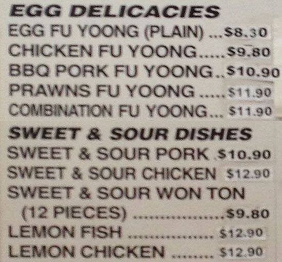 Menu at Canton Foodbar, Auckland