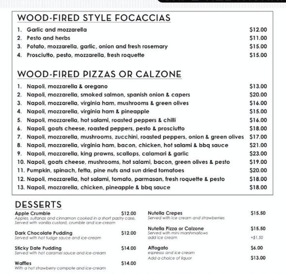 Menu at Tin Roof Cafe, Niddrie