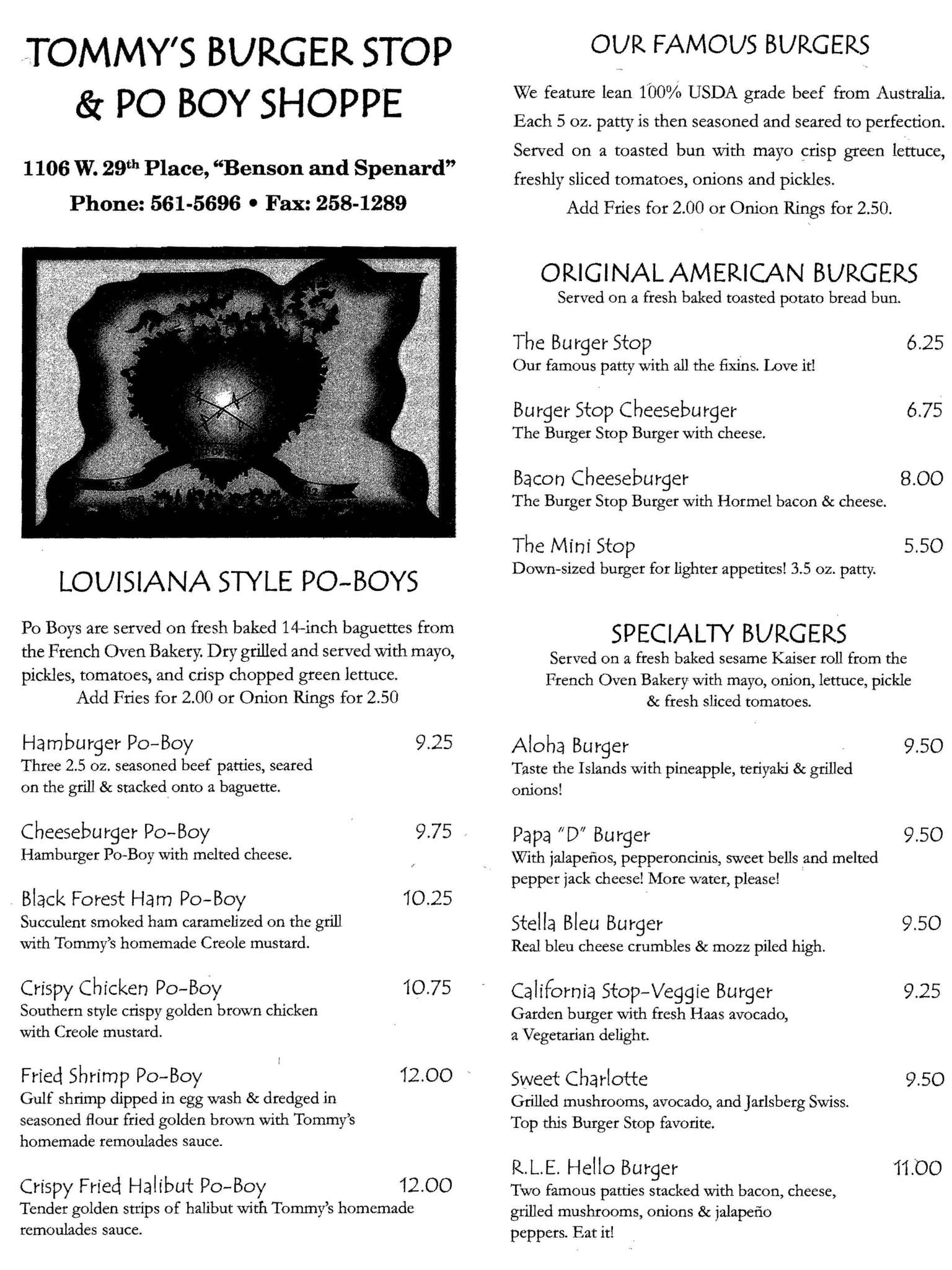 Tommy's Burger Stop Menu, Menu for Tommy's Burger Stop, Spenard ...