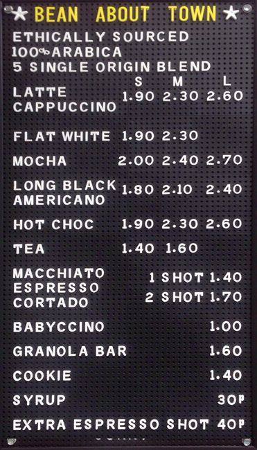 Menu at Hoppers cafe, London, 6 Landor Rd