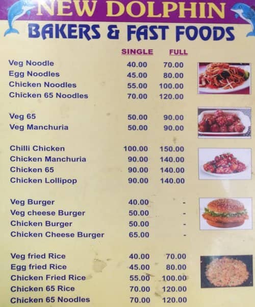 Dolphin Bakers & Fast Food Menu - Zomato