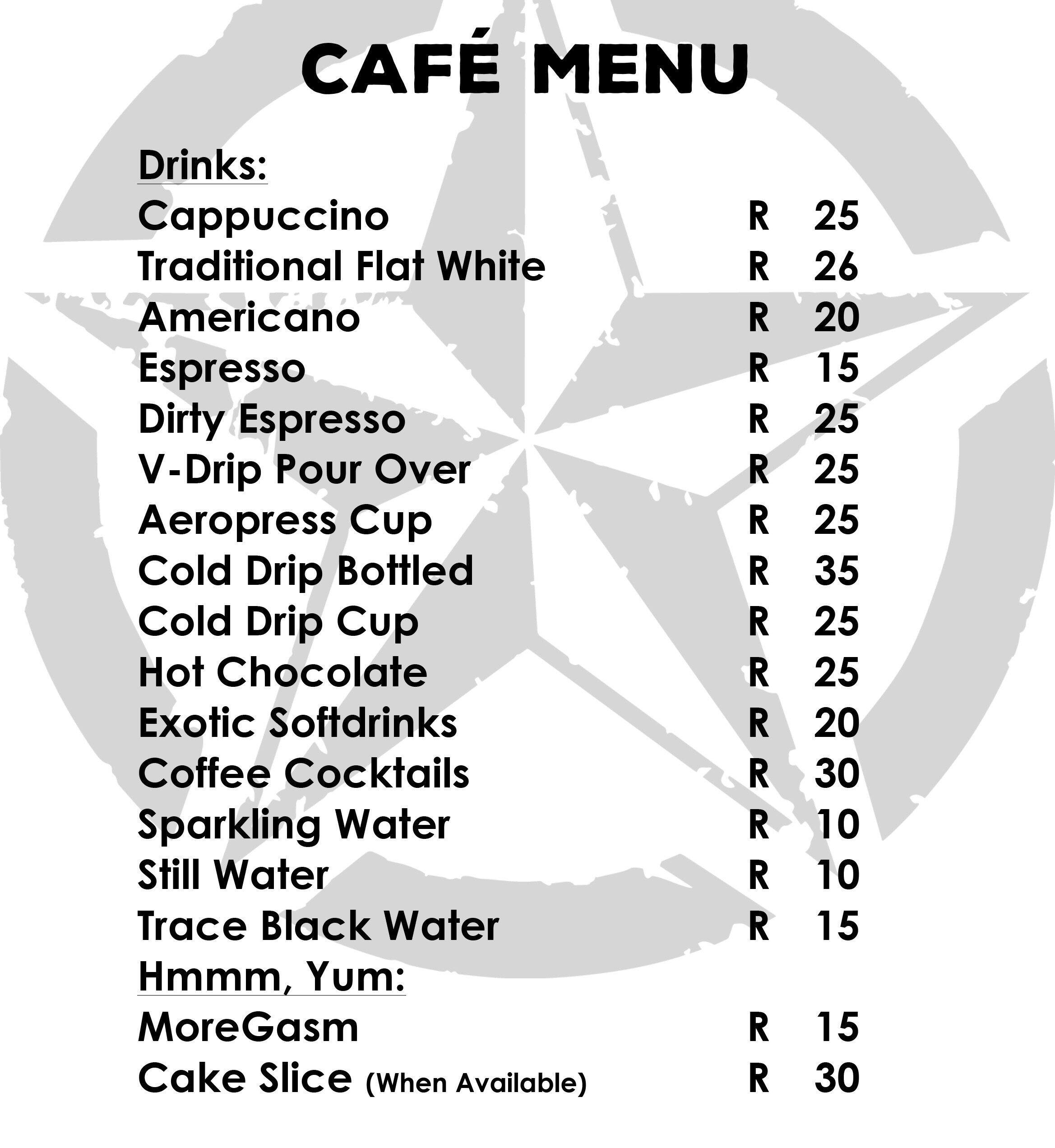 Speisekarte von Urban Grind Roasters Coffee Shop cafe, Johannesburg