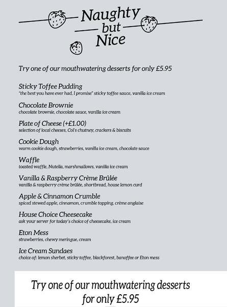 Menu at The Mill pub & bar, Stokesley