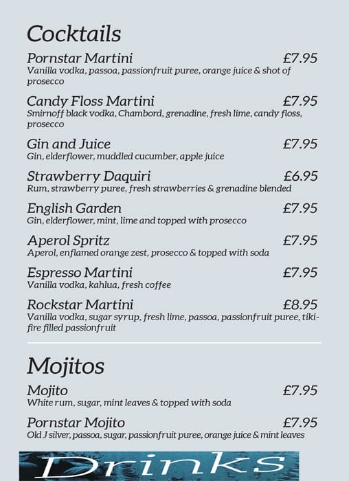Menu at The Mill pub & bar, Stokesley