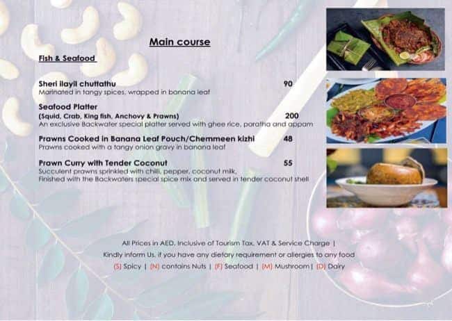 Menu at Backwaters - Pearl Beach Hotel restaurant, Umm Al Quwain
