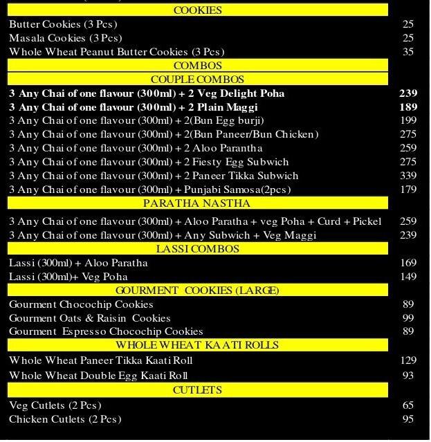 Menu at Chai Resto, Bengaluru, Shop 203