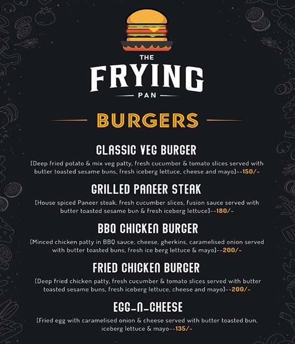 Menu of The Frying Pan, Dahisar West, Mumbai
