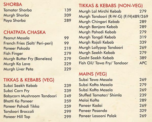Menu of Dalchini-Flavours Of India, Khopat, Thane West, Thane