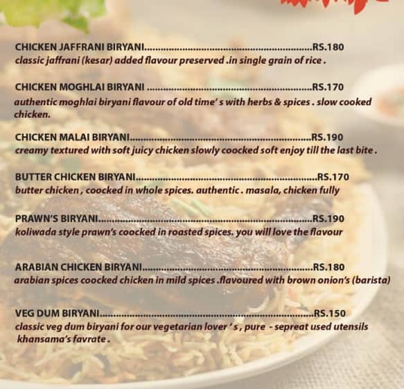 Menu of Adi Food Service, Near Andheri West Station, Mumbai