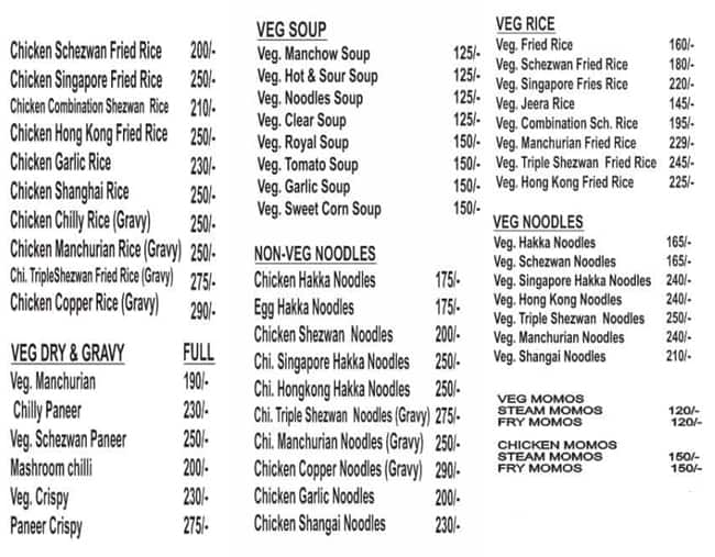 Menu of Celcia's Cusine, Vasai, Mumbai