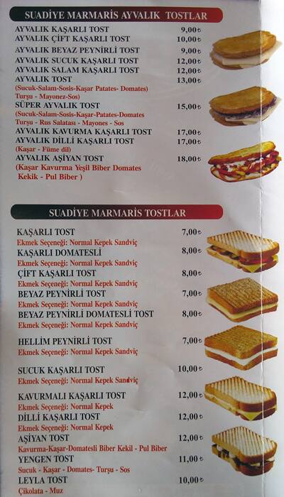 Menu at Etiler Marmaris, Istanbul, Ataşehir Blv.