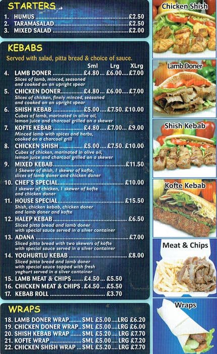 Menu at New Eltham Grill fast food, London