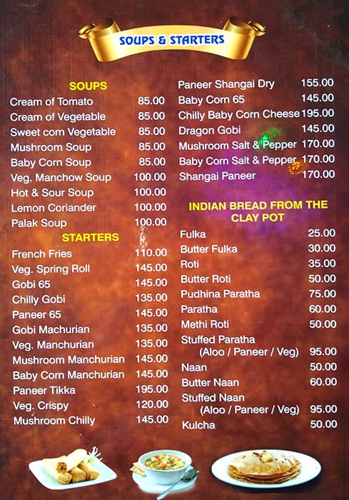 Menu at Navrang Restaurant, Chennai, First floor