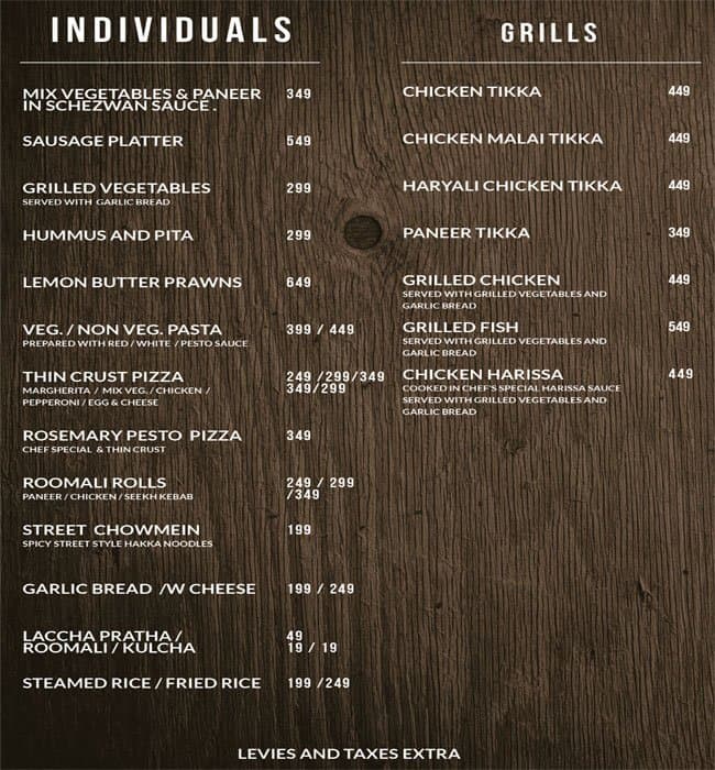 Menu at Kaffeine, New Delhi, 50-A First Floor