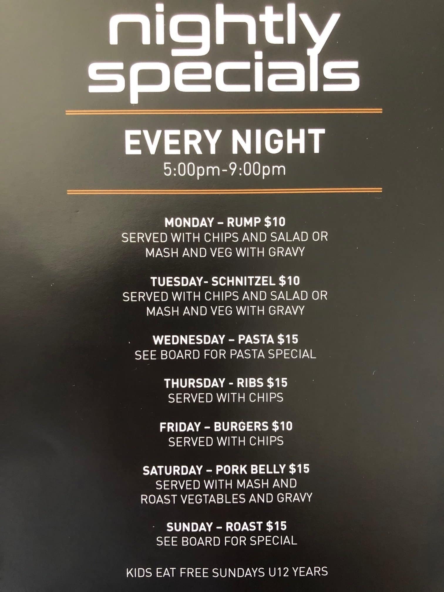 Menu at Australian Arms hotel pub & bar, Penrith