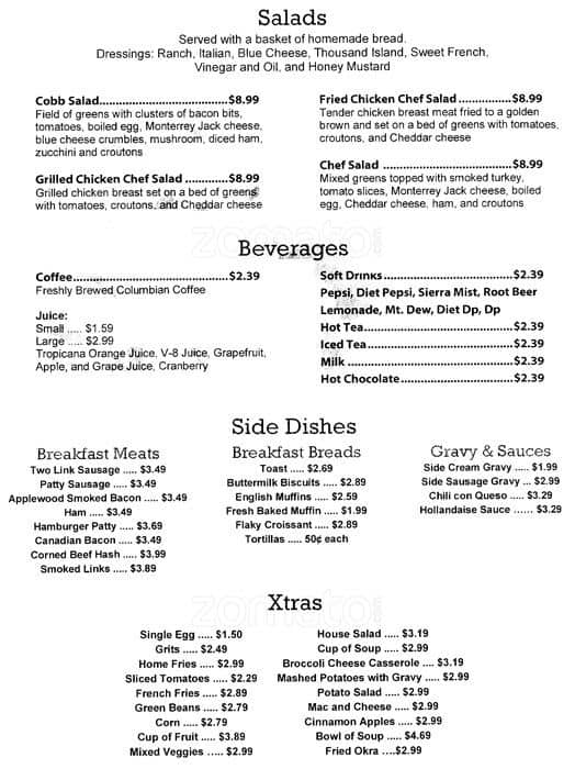 Menu at 620 Cafe & Bakery, Round Rock