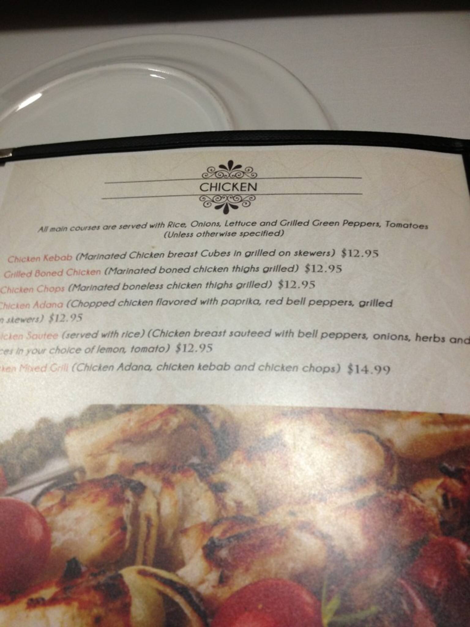 Menu at Cappadocia Turkish Cuisine restaurant, Orlando