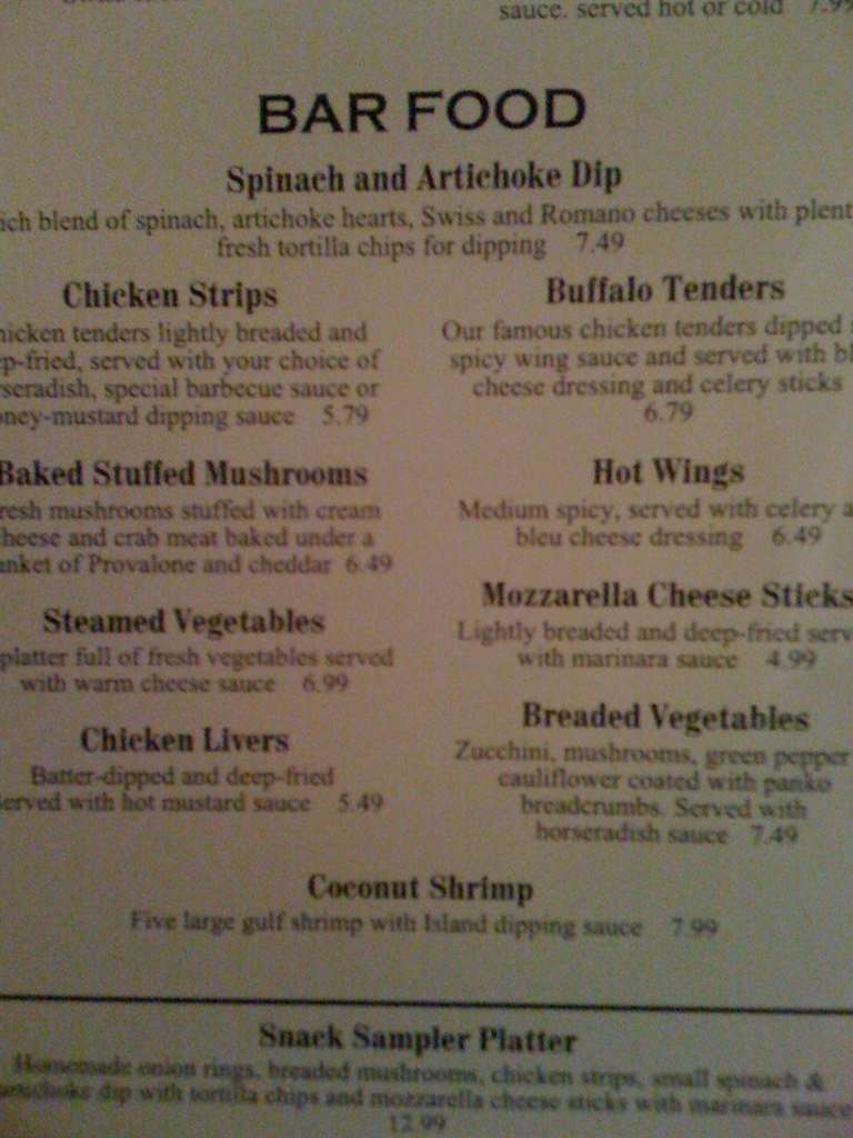 Menu at Don Hall's Factory steakhouse, Fort Wayne