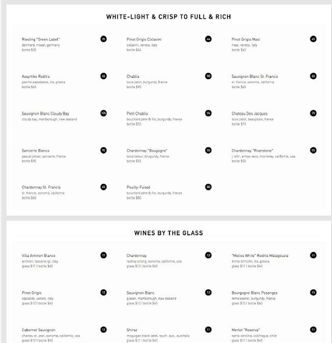 Menu at David Duncan House restaurant, Toronto, 125 Moatfield Dr